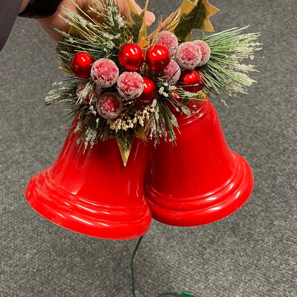 Holiday | Vintage Classic Red Plastic Christmas Bells Lighted Holly ...